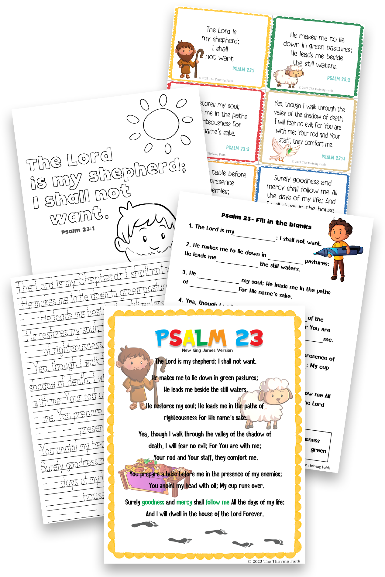 Psalm 23 Pack For Kids – The Thriving Faith